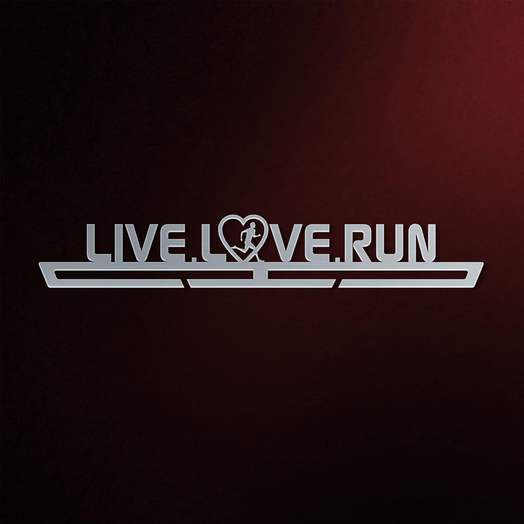 Stainless steel Live Love Run Medal Hanger Display MALE with silhouette ...