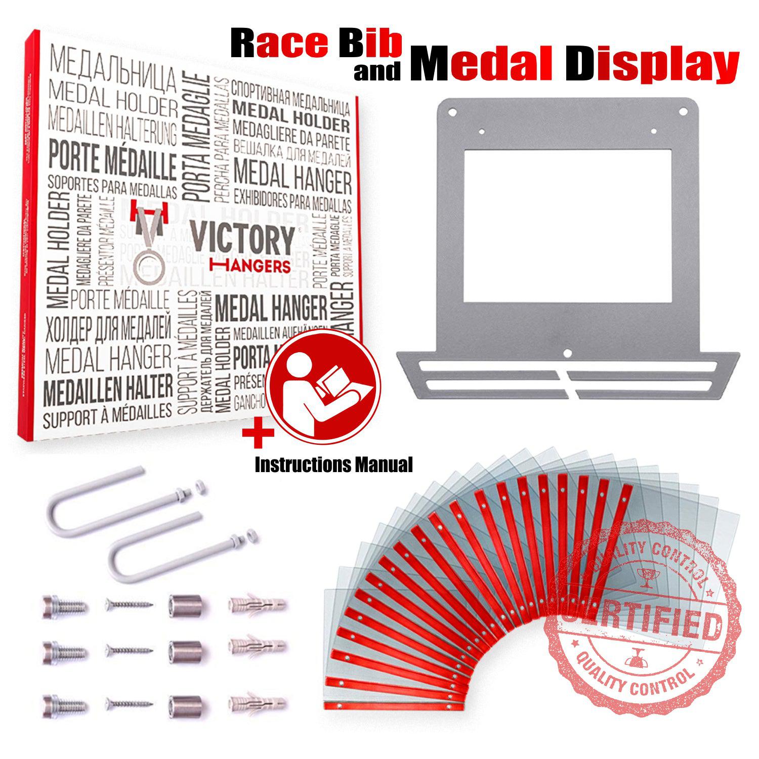 Race Bib Holder + Medal Hanger Display Rack V1 | Victory Hangers®